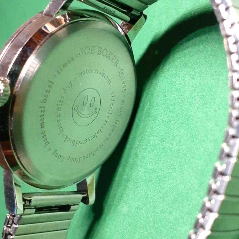 Vintage Joe Boxer Watch Smiley Face Stainless Steel S… - Gem